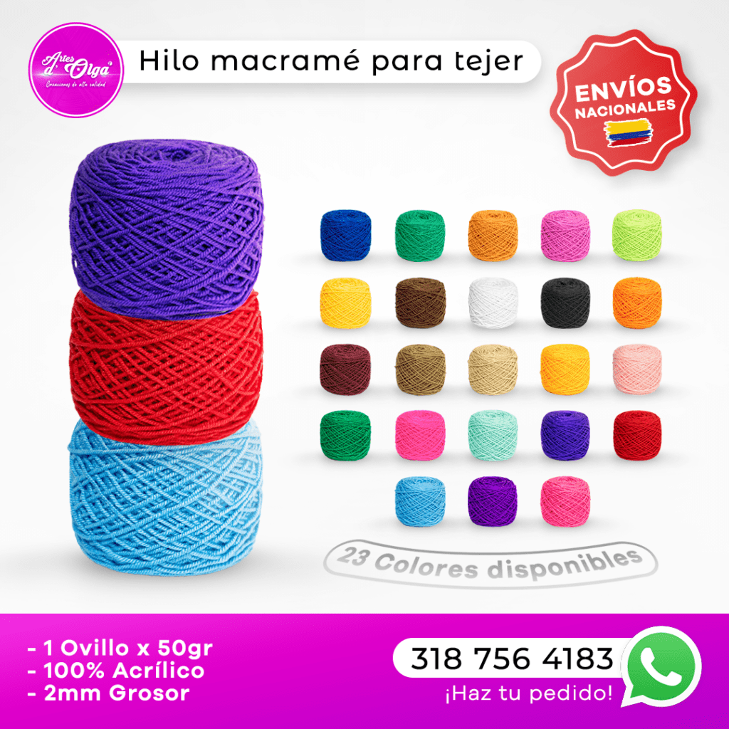 Hilo Macramé Ovillo de 50g – Artesd'Olga - Kits de Bordados